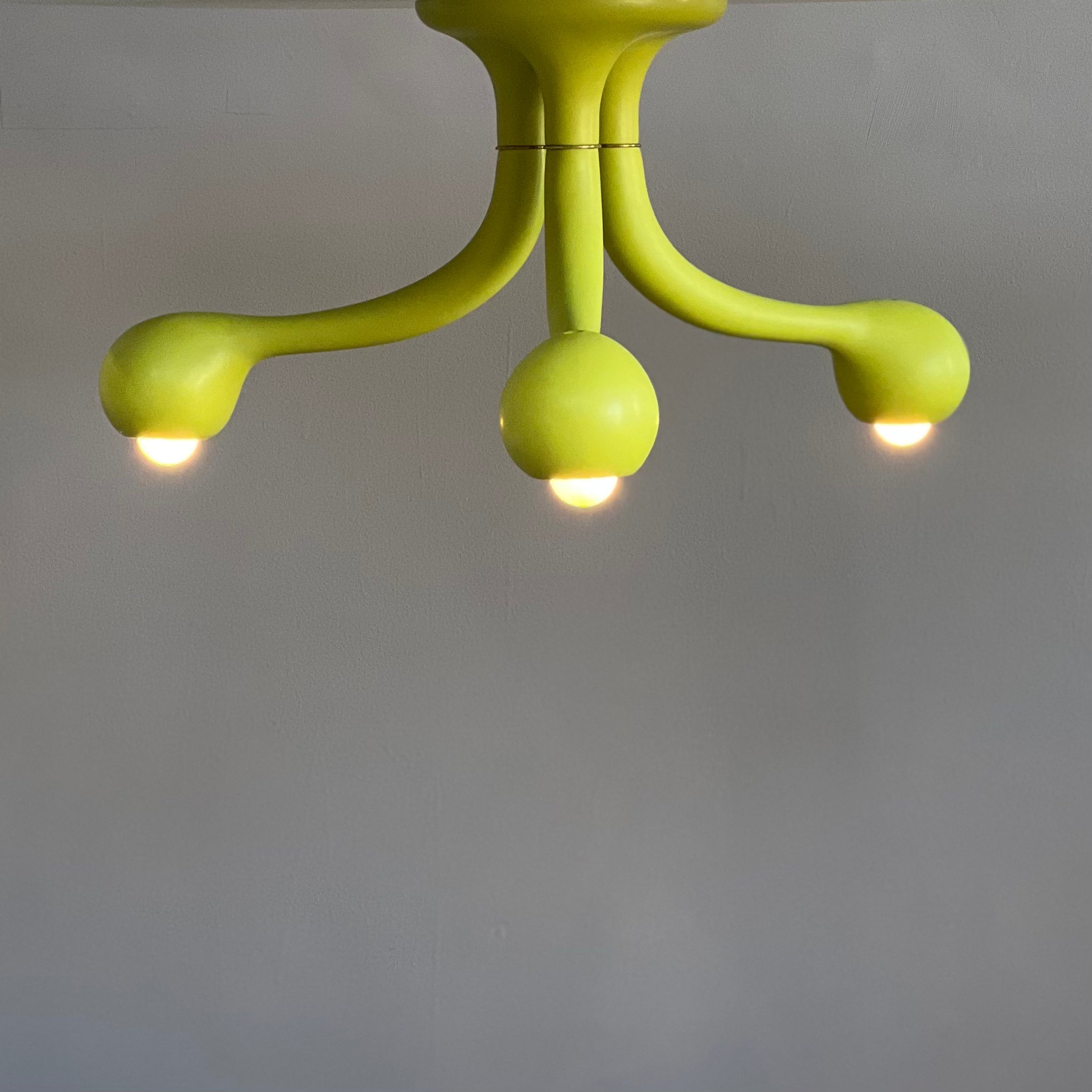 9069 Matte Chartreuse 3-GLOBE CHANDELIER 16" x 28" – ENTLER